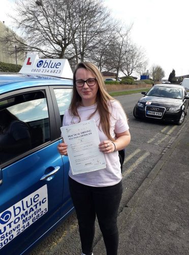 Reading Driving Test pass for Emily Fisher - Blue Driving School