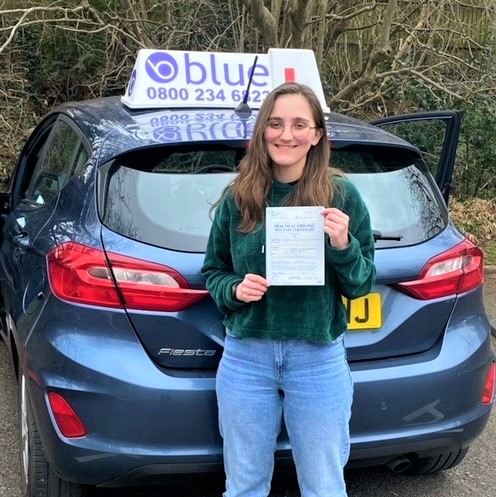 Blythe Chawner Mennell Passed Driving Test in Yeovil - Blue Driving ...